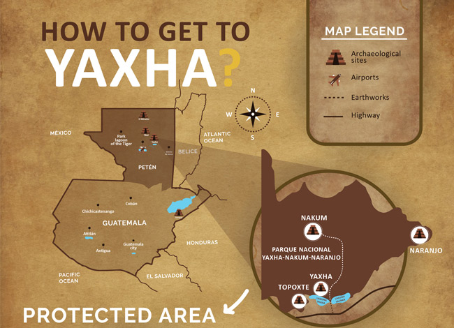 Yaxha (PNYNN) how to get here from Belize, Mexico, Honduras